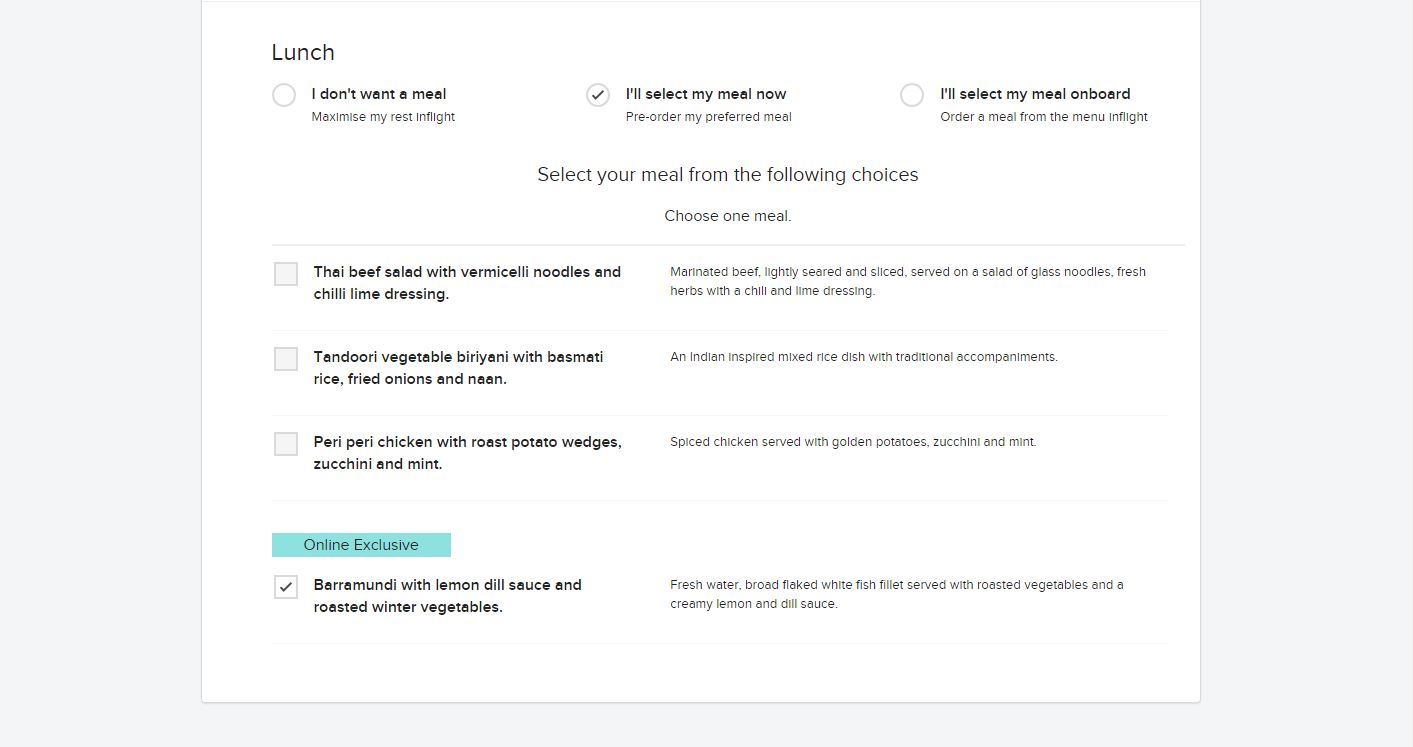 Menu Select. Pre-ordering your Economy Class meal on QANTAS Airways ...